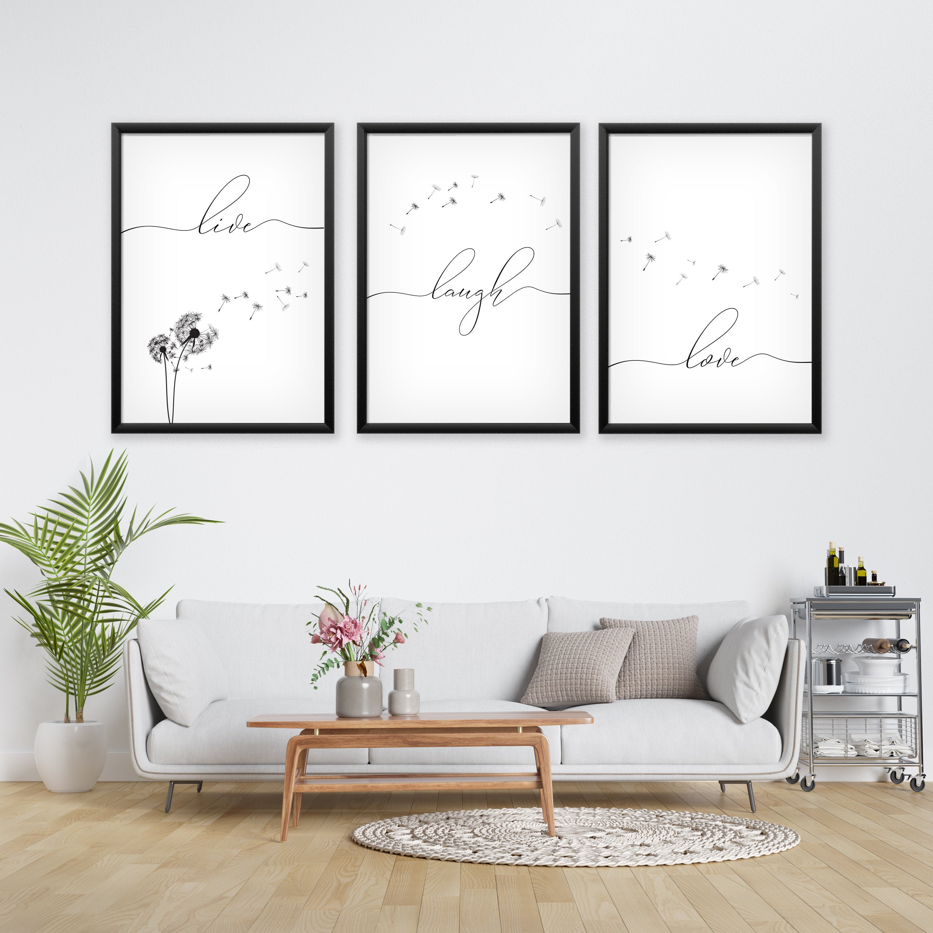 Live Laugh Love Printable Posters set of 3 Above Bed Wall - Etsy