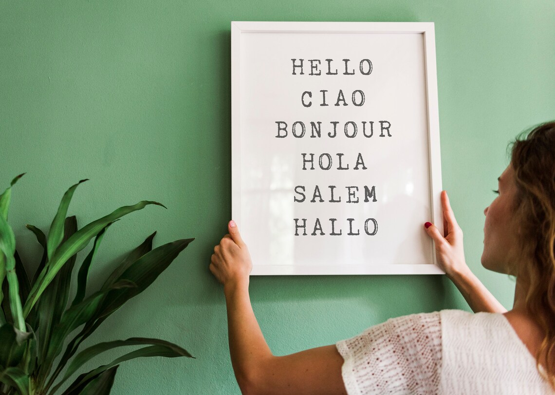Hello in Different Languages Print Typographic Art Entryway - Etsy
