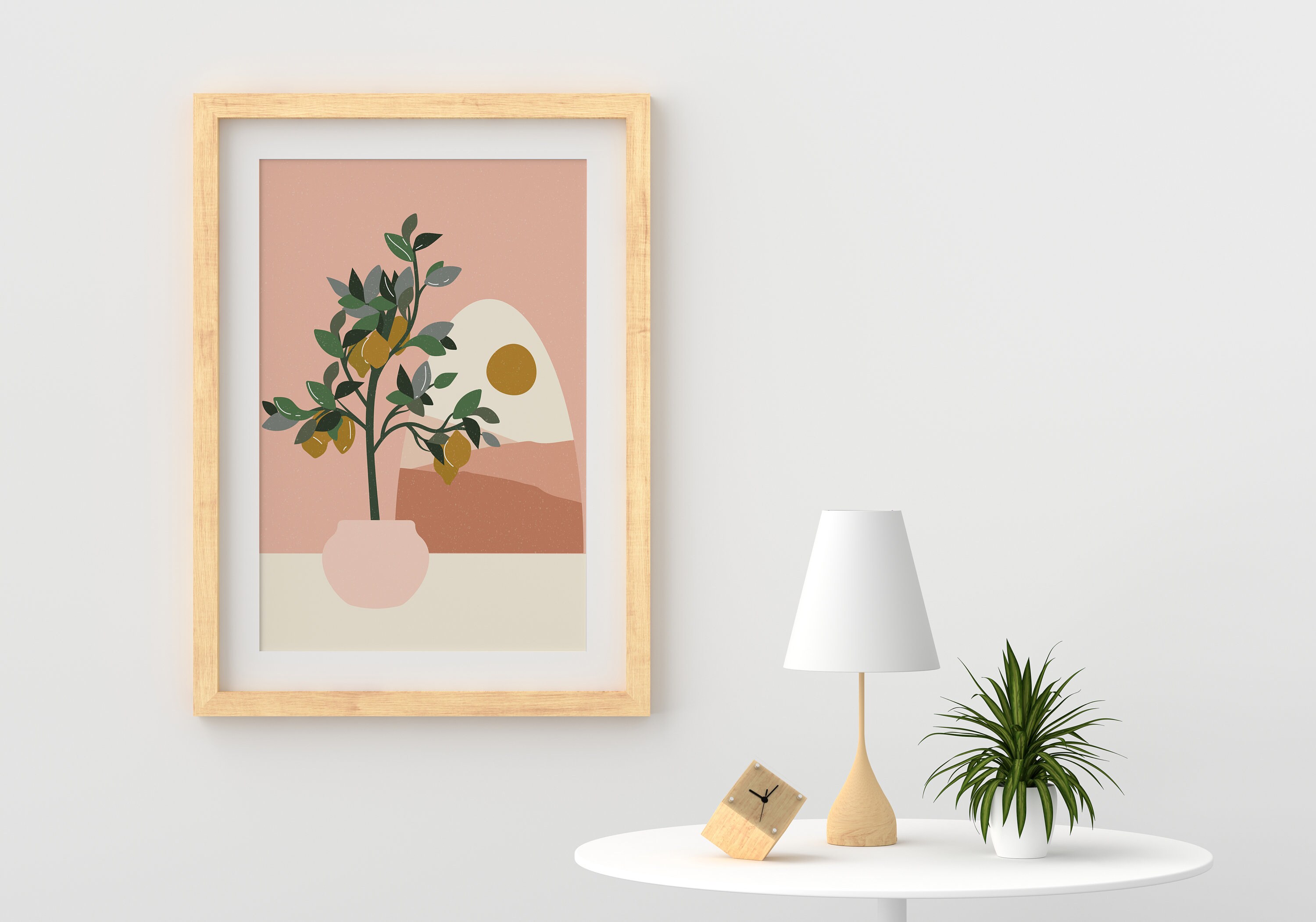 Lemon Tree Print Art Abstract Lemon Tree Wall Poster Lemon - Etsy Australia