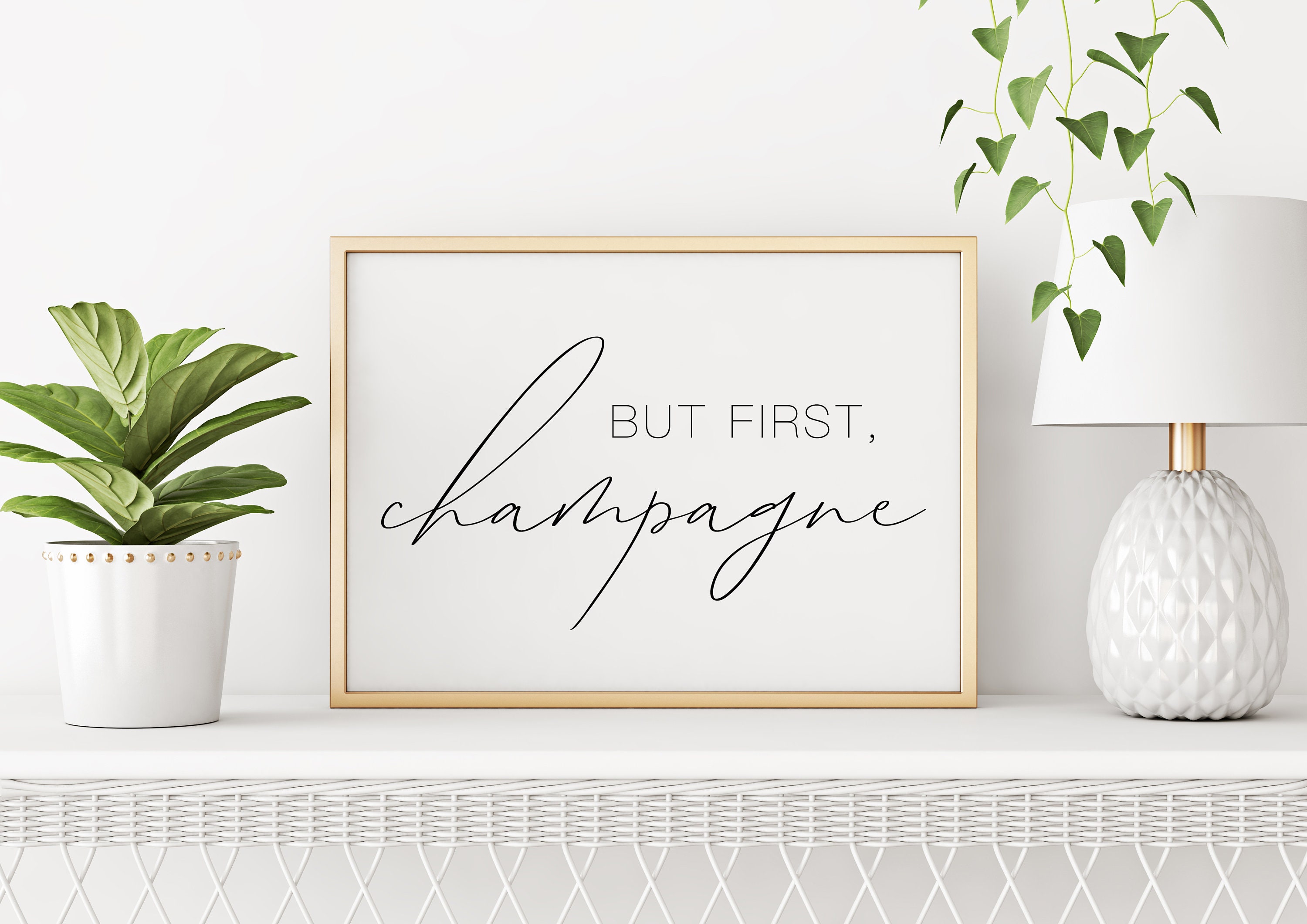 But First Champagne Printable Poster Kitchen & Dining Wall - Etsy