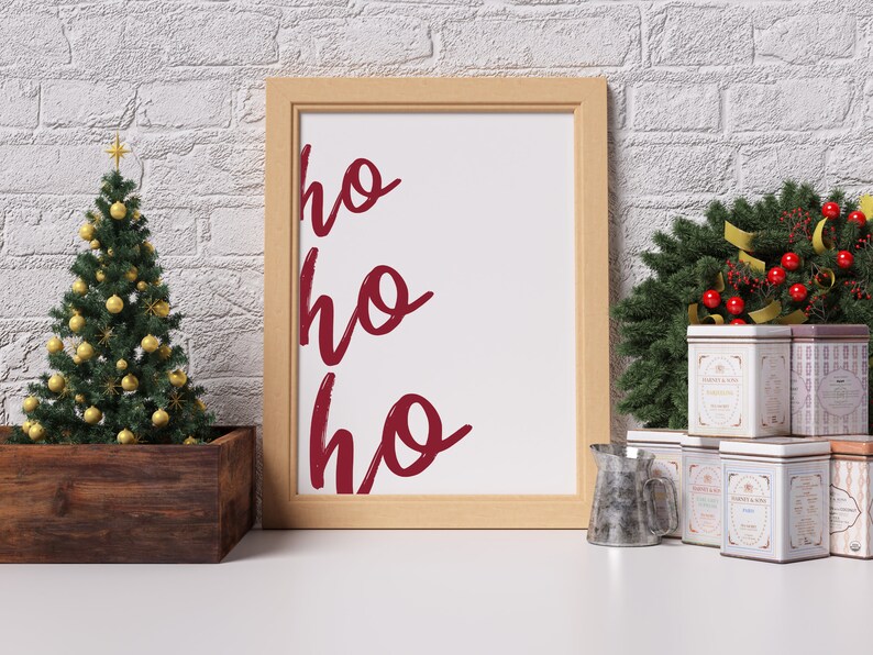 Ho Ho Ho Printable Sign Christmas Poster Holiday Decoration - Etsy