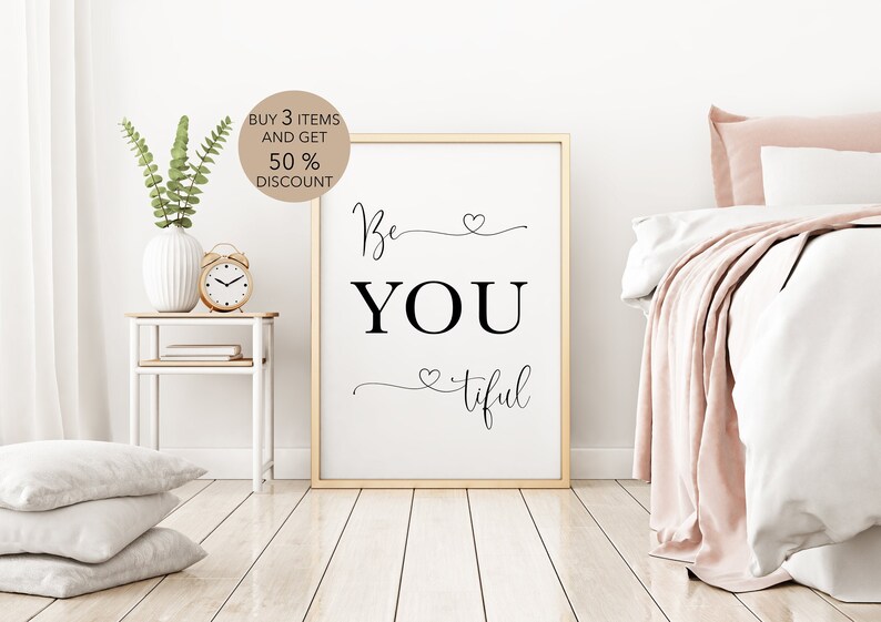 Beyoutiful Printable Wall Art: Scandinavian Bedroom Decor (digital Art ...