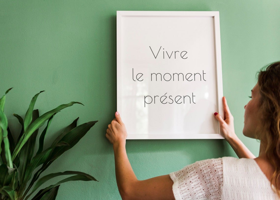 Vivre Le Moment Present Printable Quote Typographic Artwork | Etsy
