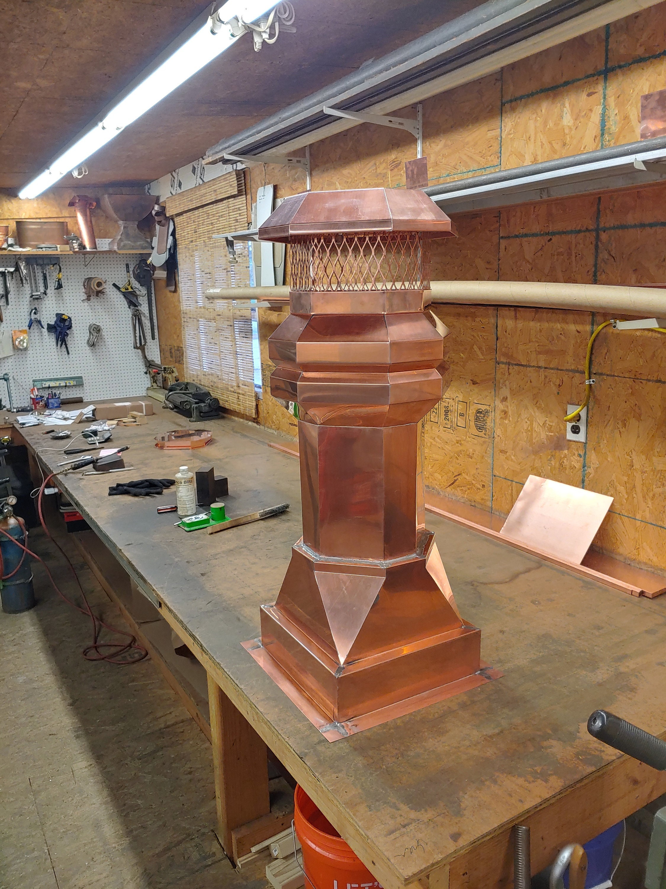 COPPER CHIMNEY POT Chimney Caprain Capfireplacemantle - Etsy