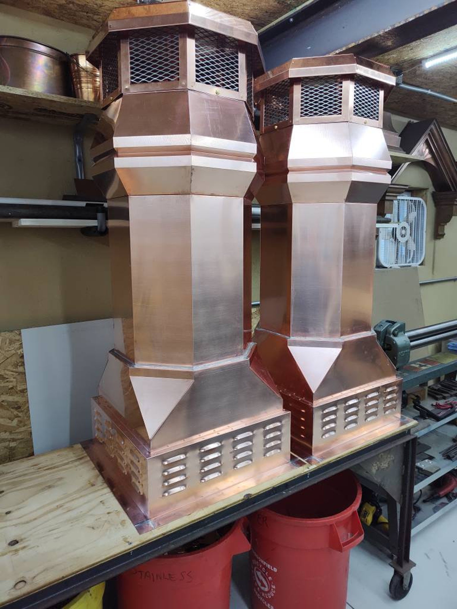 Copper Chimney Pot – Classic Design, 20x20x48, Riveted 16oz Copper, Any ...
