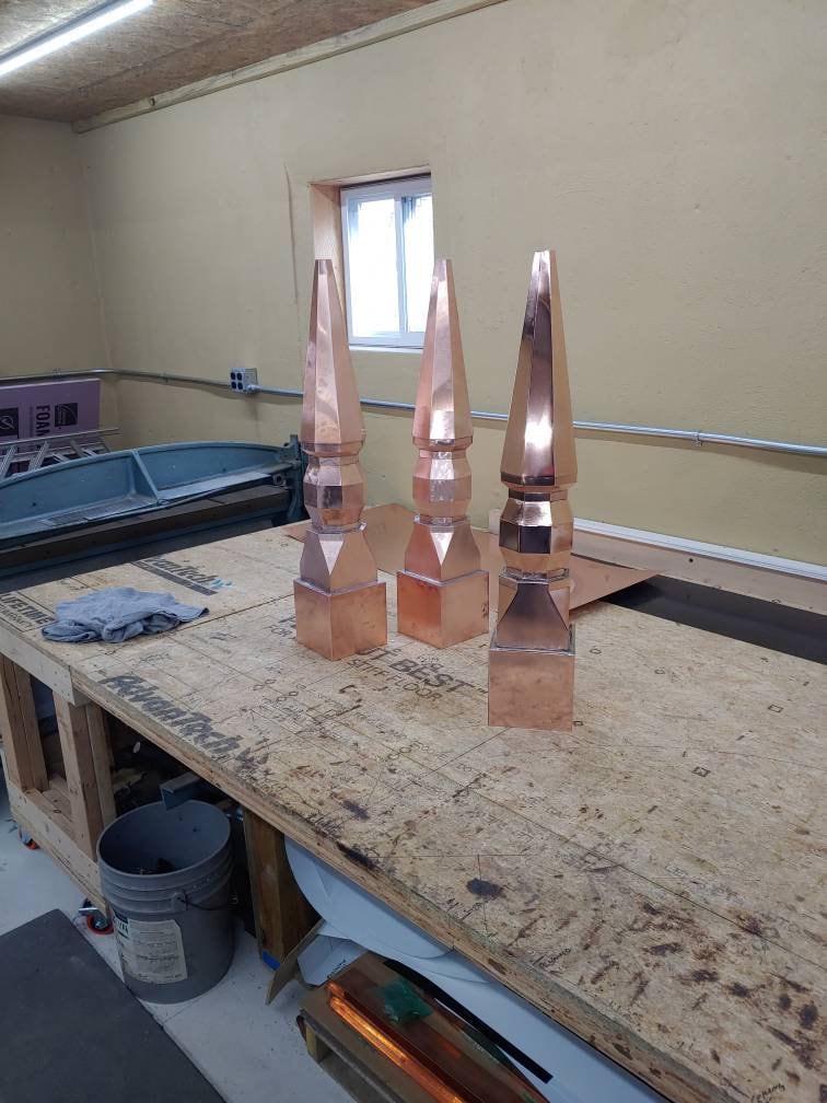 Copper Roof Finial Spire – Garden Accent | Handcrafted 16oz | Custom ...