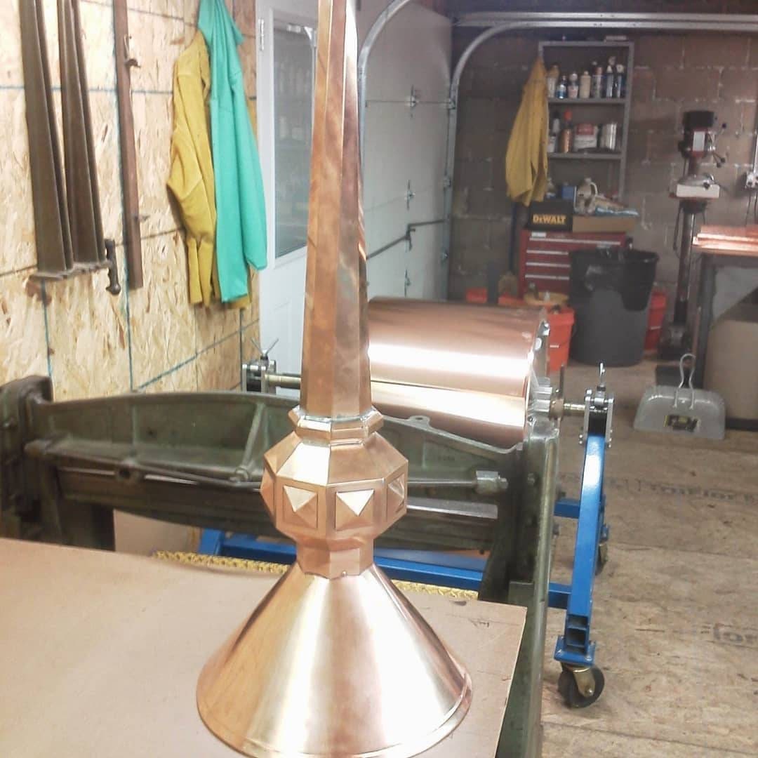 Hand Fabricated Copper Roof Finial - Octagonal Garden Spire - Etsy