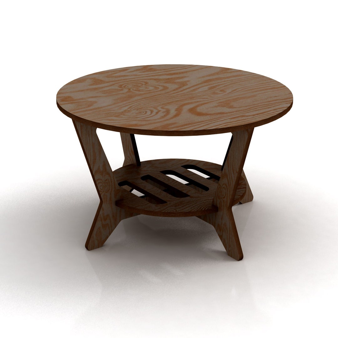 Round Coffee Table With Shelves,file for CNC Router - Etsy