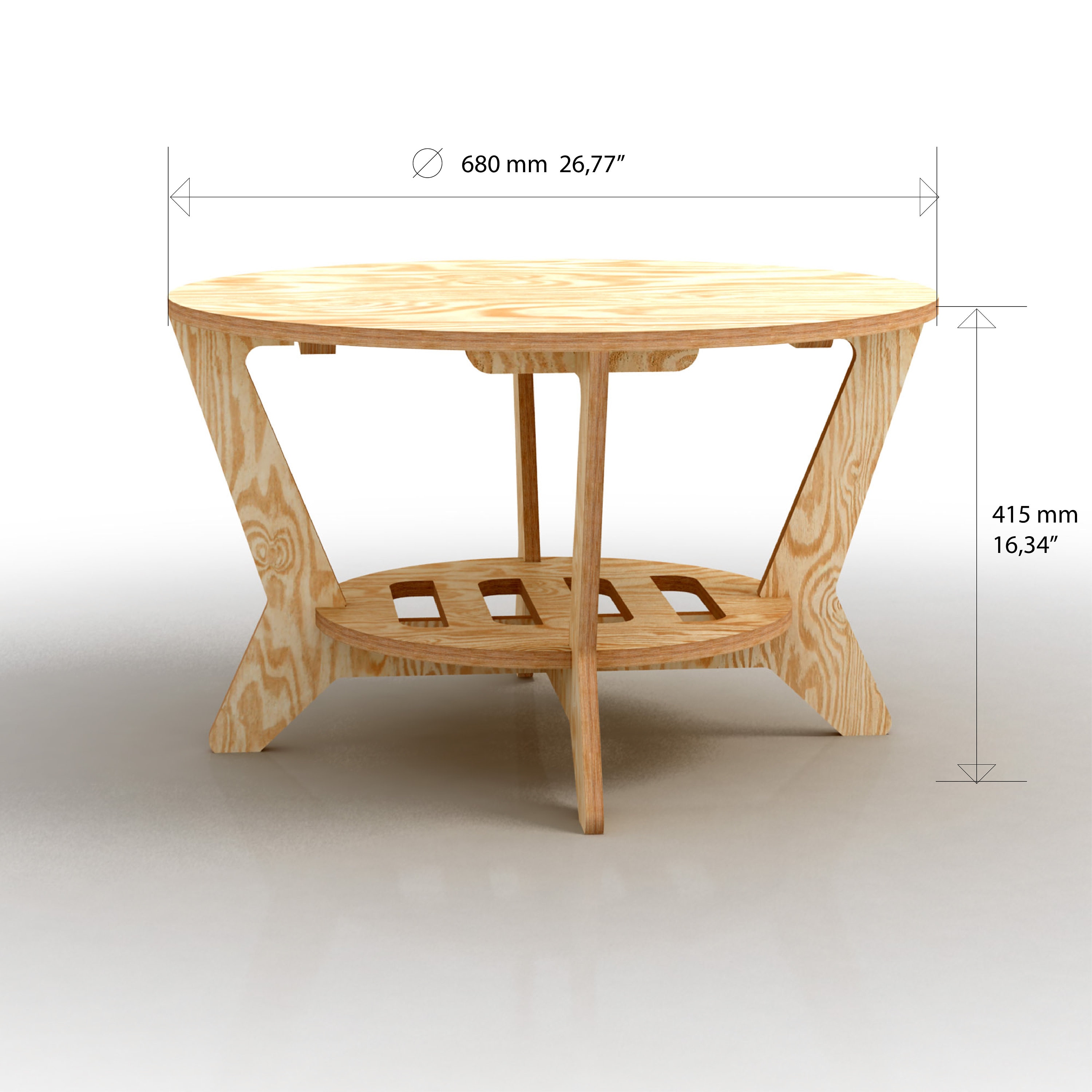 Round Coffee Table With Shelves,file for CNC Router - Etsy