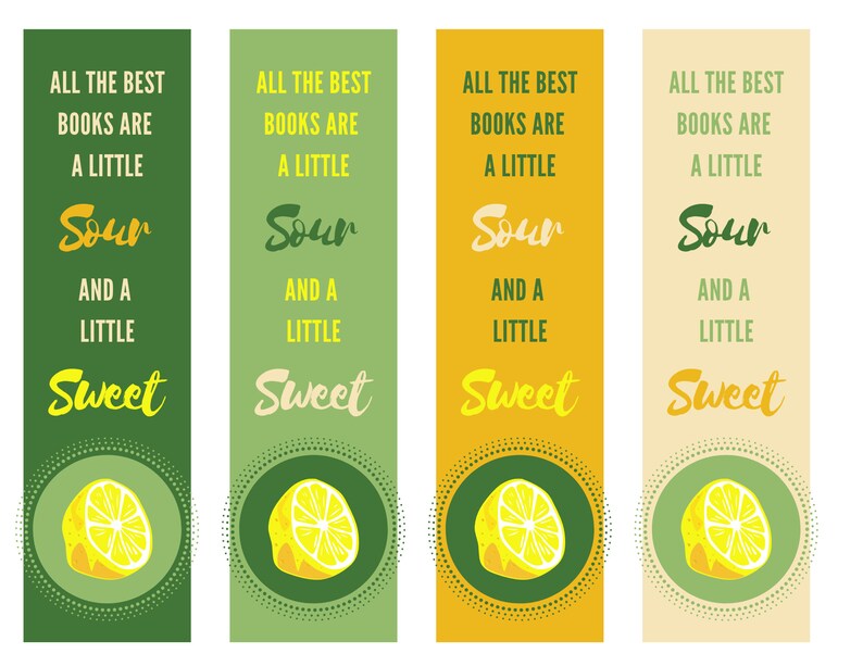 Printable Lemon Bookmarks - Lemon/ Printable/ Bookmark/ Spring/ Citrus ...