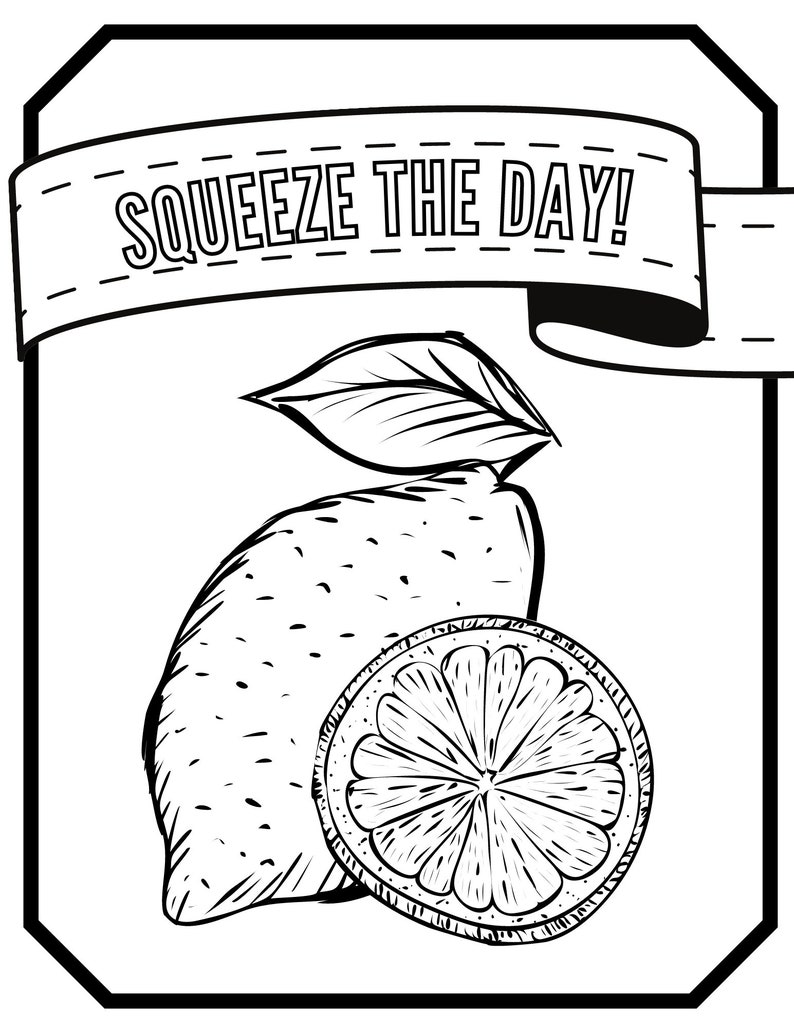 Printable Lemon Coloring Pages- Lemon Coloring/ Adult Coloring Pages ...