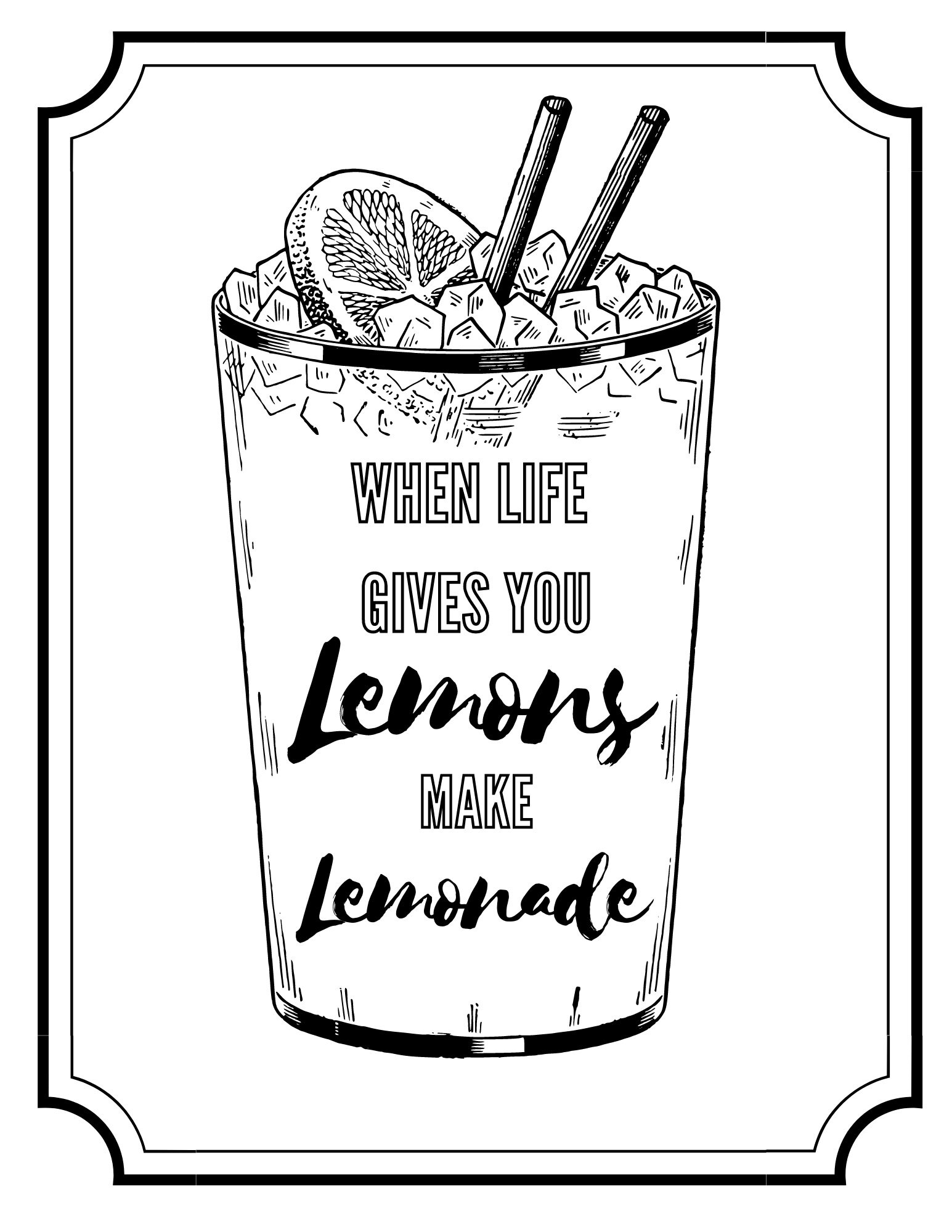Printable Lemon Coloring Pages- Lemon Coloring/ Adult Coloring Pages ...