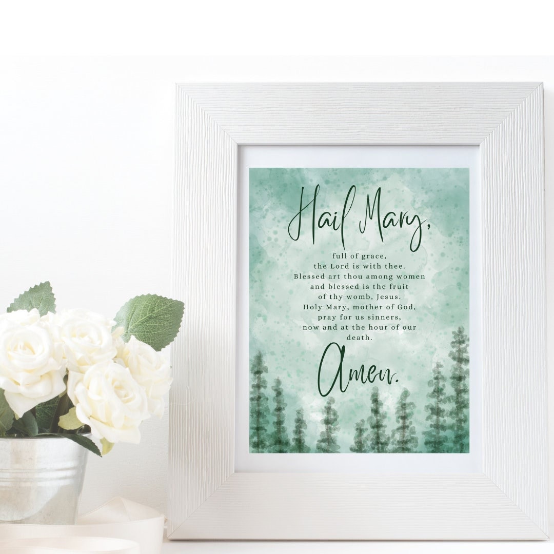 Printable Catholic Prayer Posters PDF- Watercolor Forest Theme ...