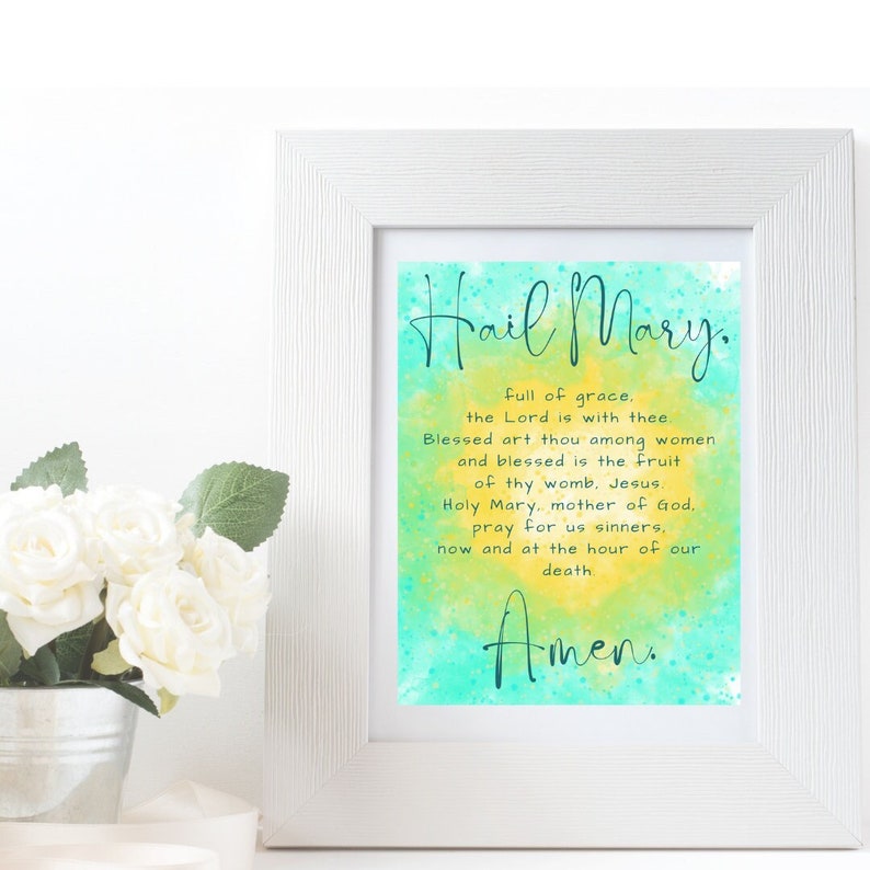 Printable Catholic Prayer Posters PDF- Watercolor Sunburst Theme ...