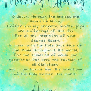 Printable Catholic Prayer Posters PDF- Watercolor Sunburst Theme ...