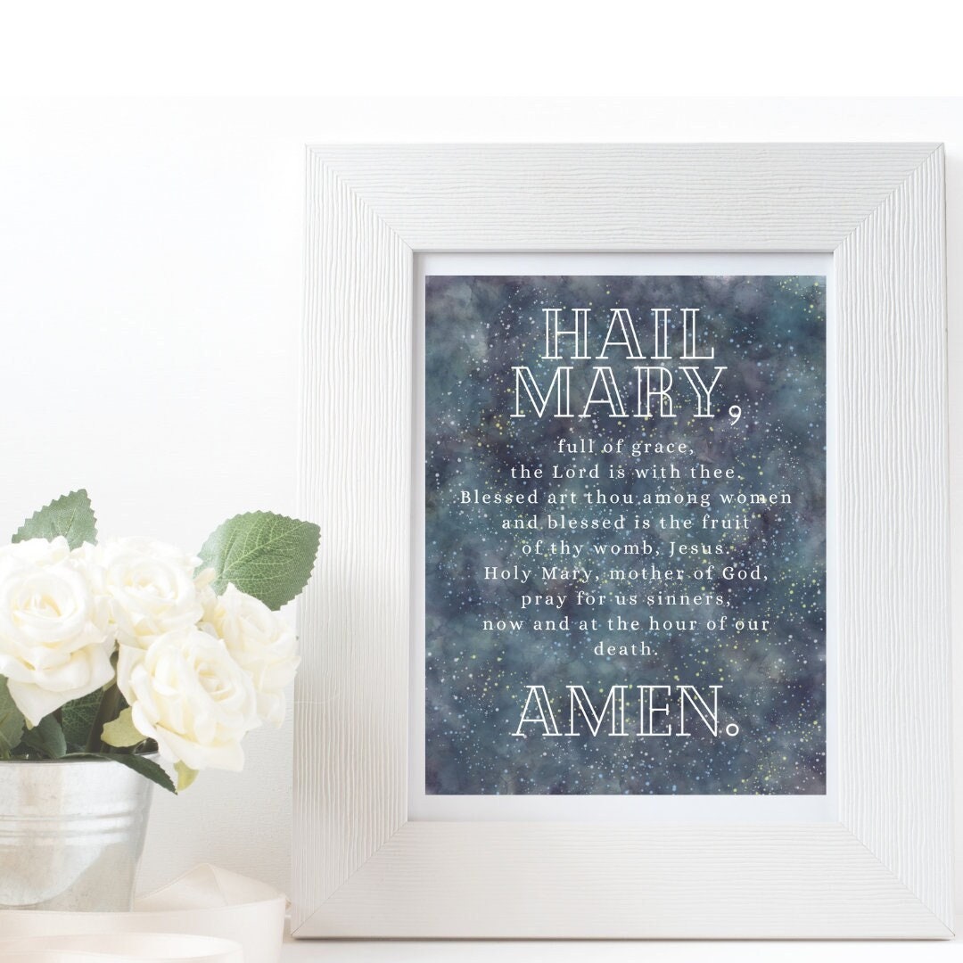 Printable Catholic Prayer Posters PDF- Watercolor Galaxy Theme ...