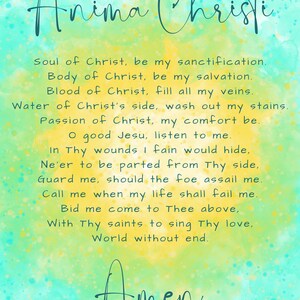 Printable Catholic Prayer Posters PDF- Watercolor Sunburst Theme ...