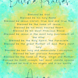 Printable Catholic Prayer Posters PDF- Watercolor Sunburst Theme ...