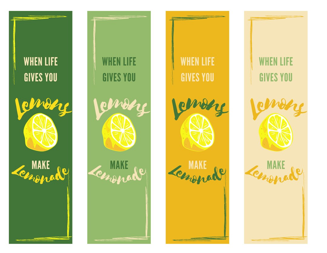 Printable Lemon Bookmarks - Lemon/ Printable/ Bookmark/ Spring/ Citrus ...