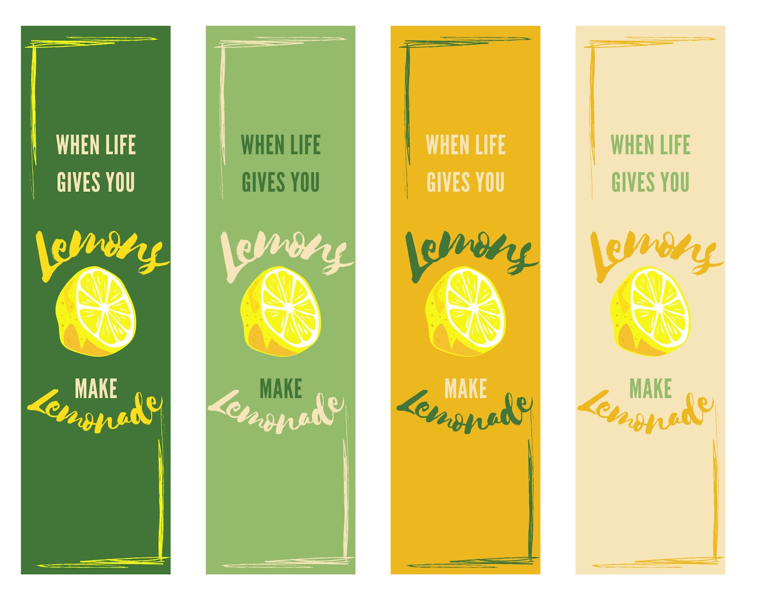 Printable Lemon Bookmarks - Lemon/ Printable/ Bookmark/ Spring/ Citrus ...