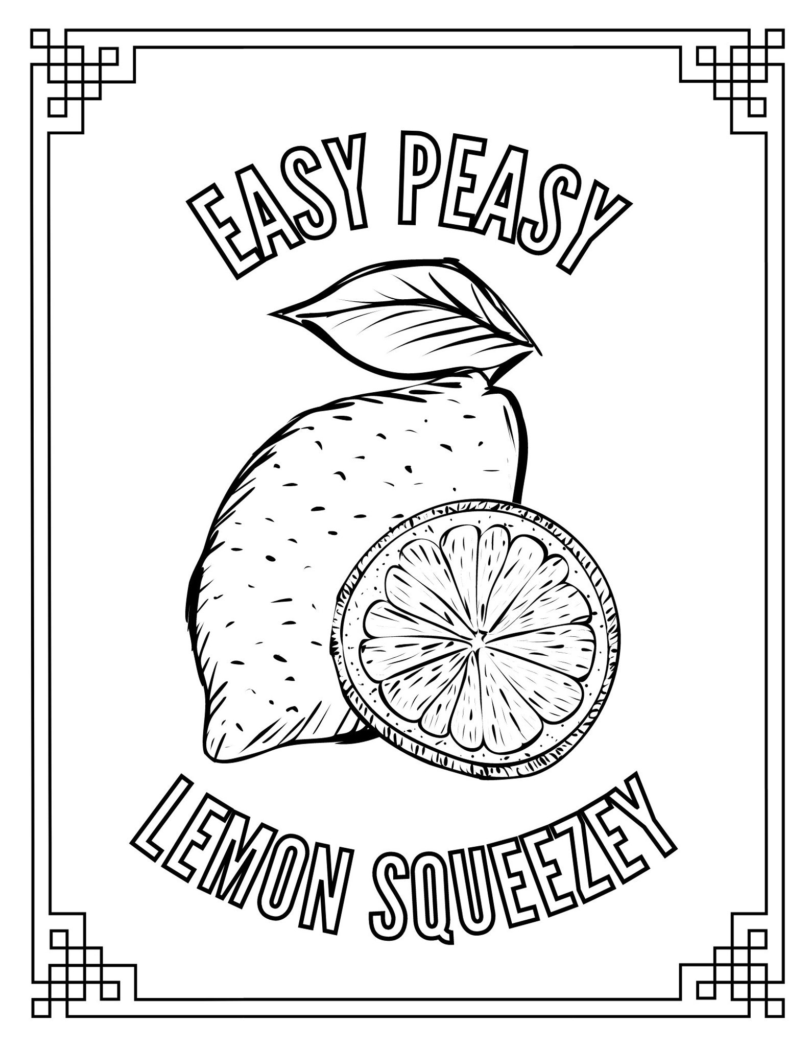 Printable Lemon Coloring Pages- Lemon Coloring/ Adult Coloring Pages ...