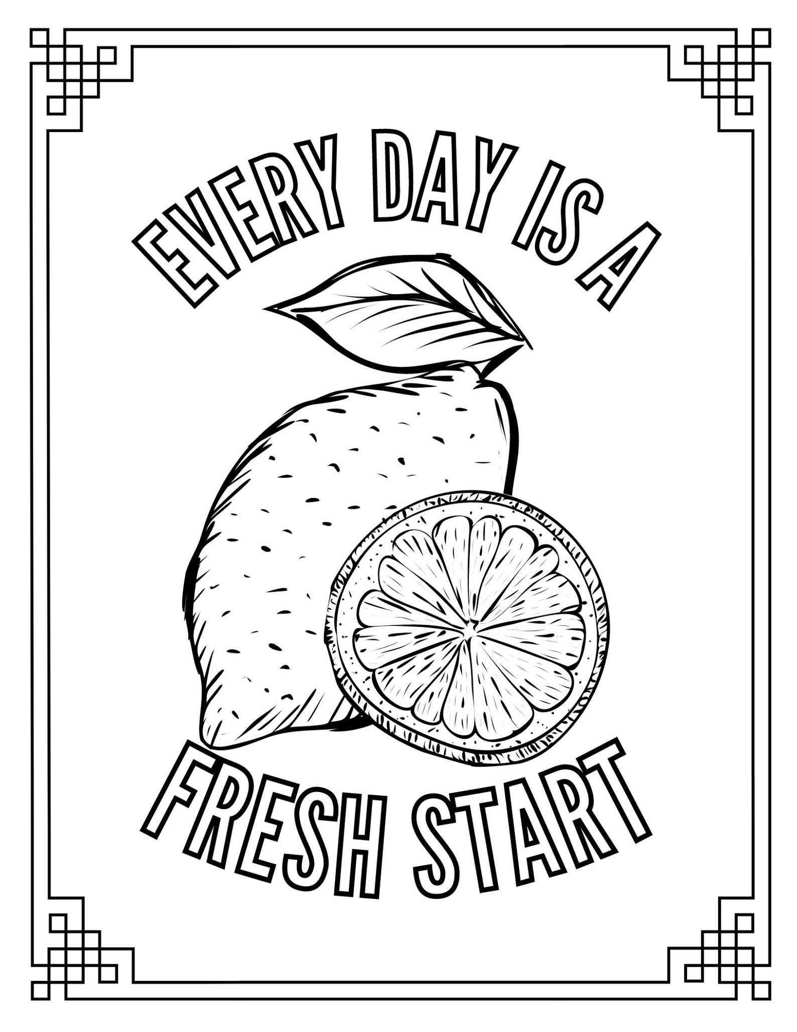 Lemon Coloring Pages – Spring Theme, Floral Designs (printable) - Etsy