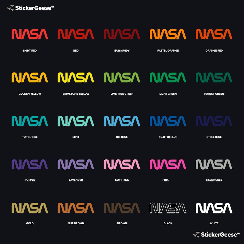 NASA Worm Logo Vinyl Sticker Decals - Etsy