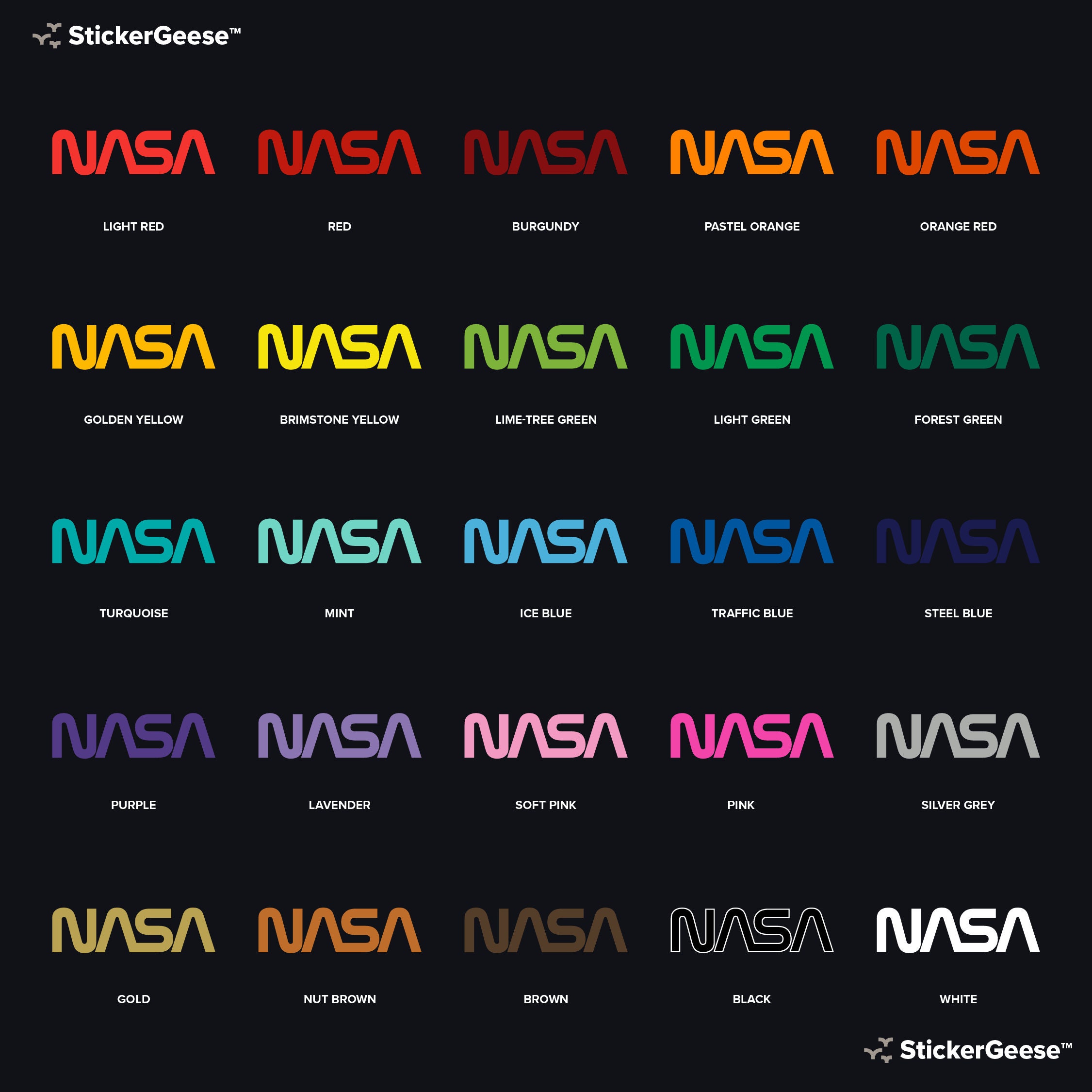 Calcomanías adhesivas de vinilo con el logotipo espacial de la NASA ...