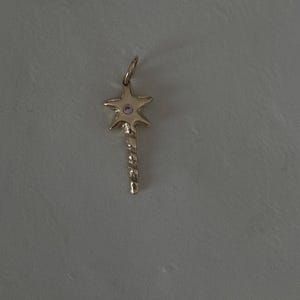 Magic Wand Charm Solid 14k Gold 10k Gold or Sterling Silver Witch Charm ...