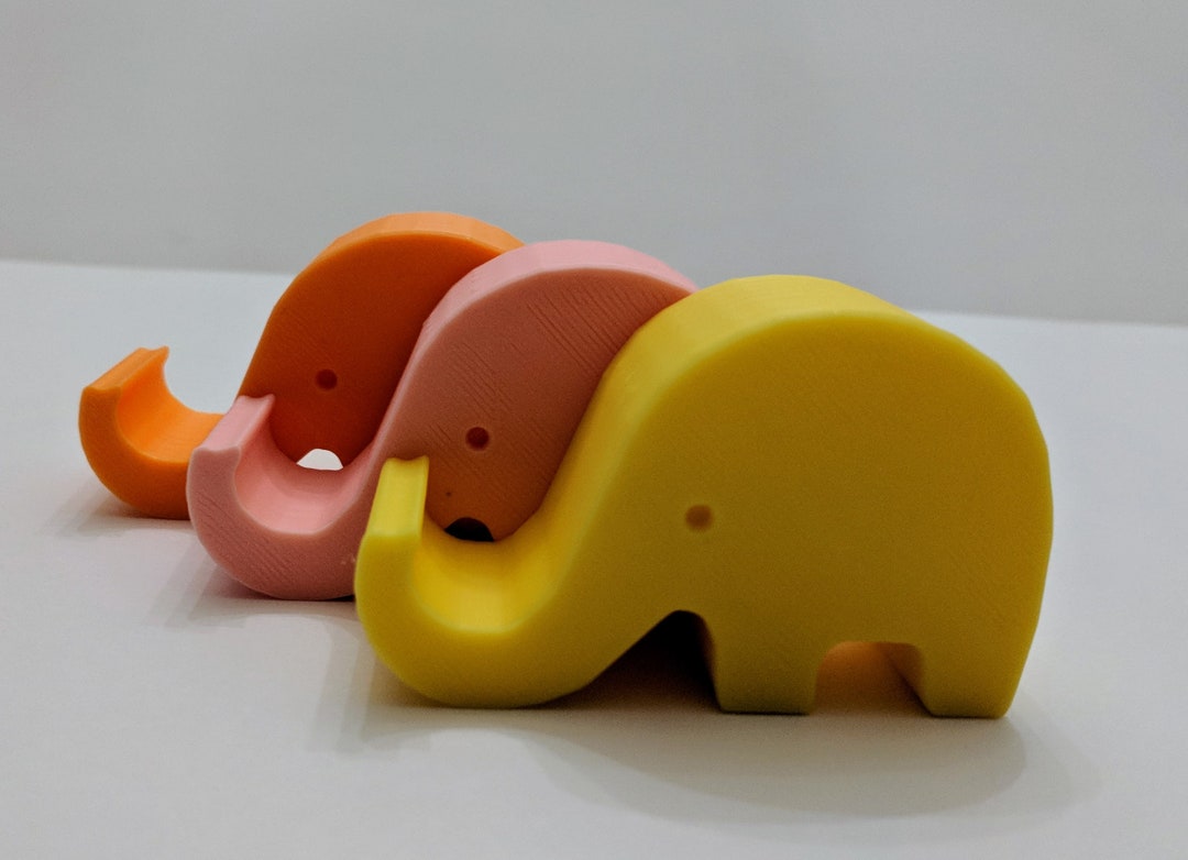 3D Printed Elephant Phone Stand, Cell Phone Stand, Iphone, Phone Stand ...