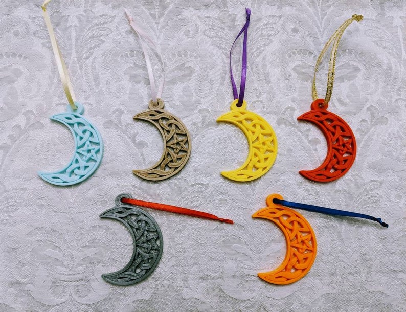 3D Printed Crescent Moon Keychain/ornament 3D Printed to Your - Etsy