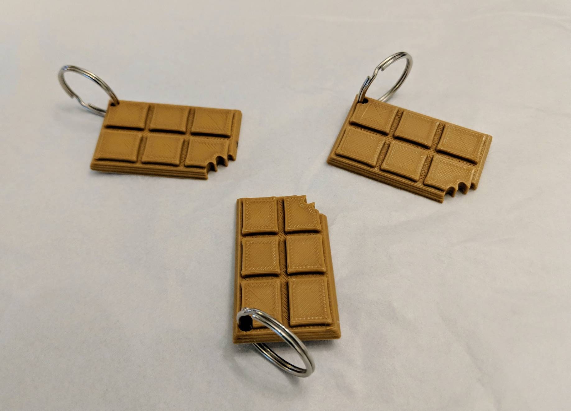 3D Printed Chocolate Bar Keychain, Ornament, Zipper Pull, Backpack Tag ...