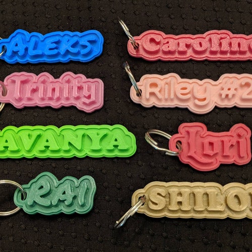 Personalized Keychain 3D Printed to Your Custom | Etsy
