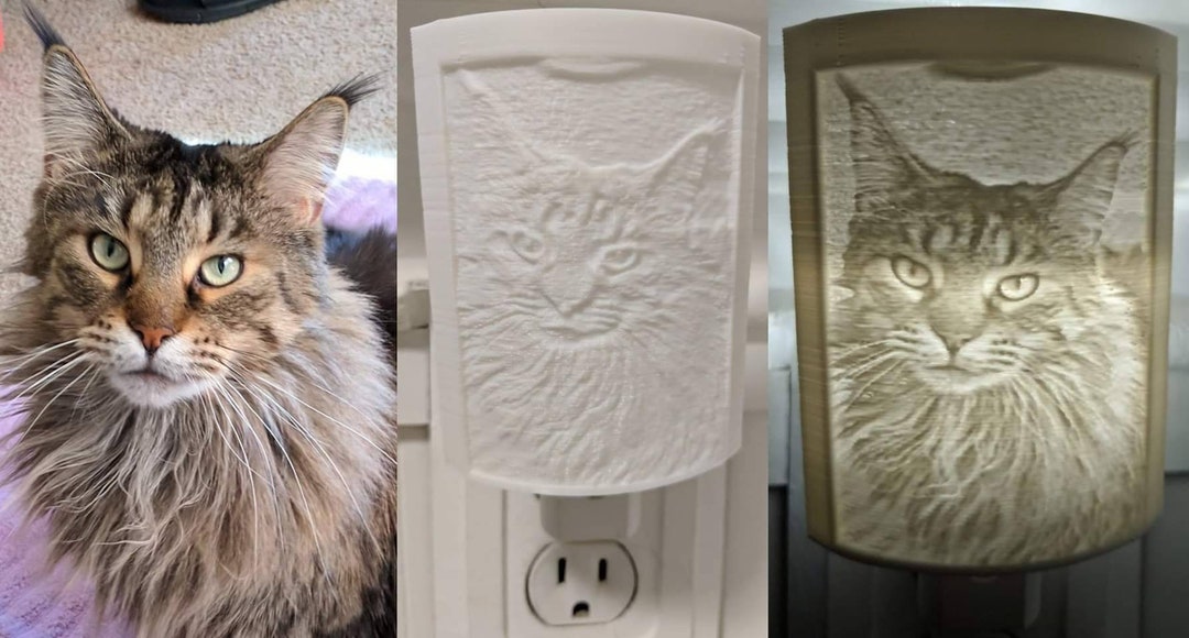 3D Printed Pet Photo LED Night Light Personalized Pet - Etsy