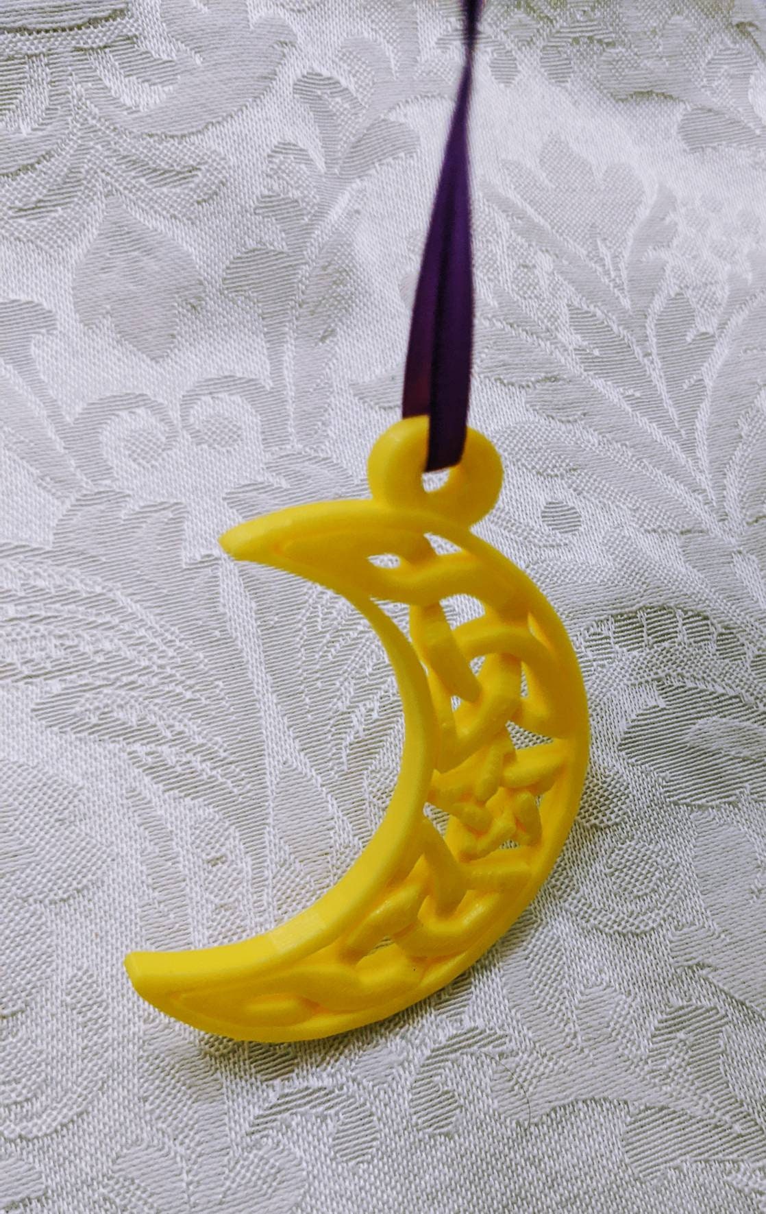 3D Printed Crescent Moon Keychain/Ornament 3D Printed to your | Etsy