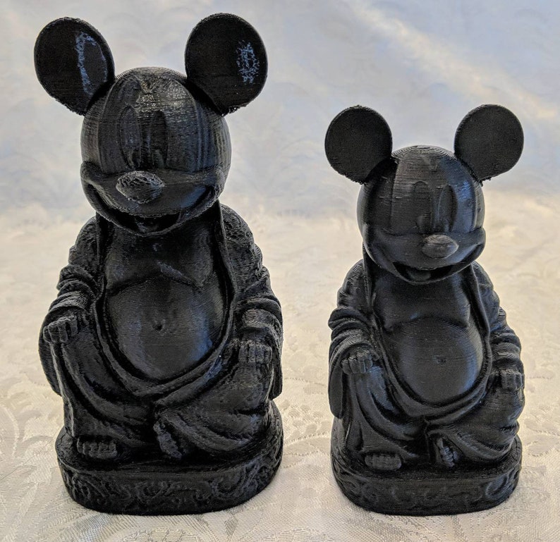7in 3D Printed Mickey Mouse Buddha, Buddha Mickey, Zen Garden, Garden ...