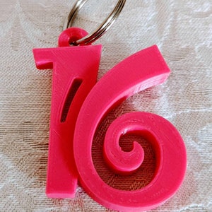 Sweet 16 Keychain, 3D Printed to Your Custom Specifications! Sweet 16 ...