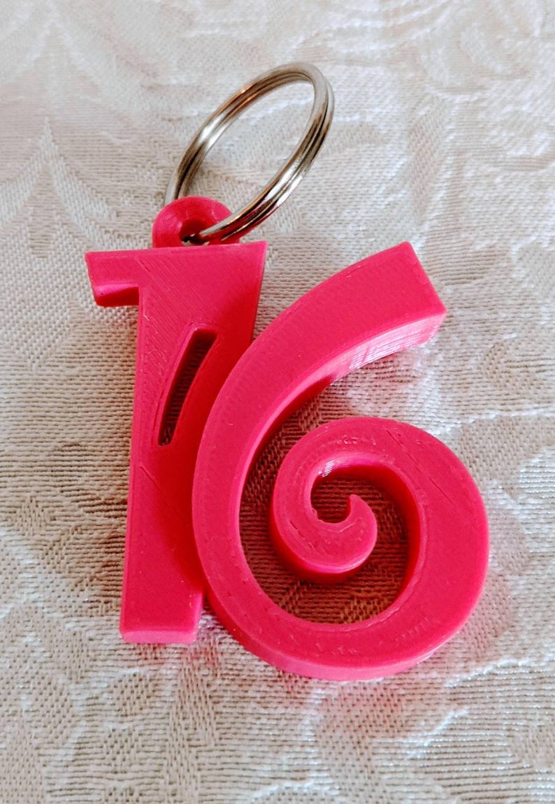 Sweet 16 Keychain, 3D Printed to Your Custom Specifications! Sweet 16 ...