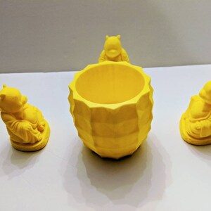Yellow Winnie the Pooh Inspired Buddha, Winnie the Pooh Bear, Disney ...