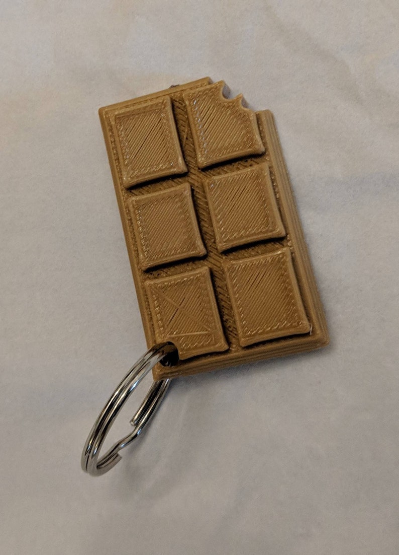 3D Printed Chocolate Bar Keychain, Ornament, Zipper Pull, Backpack Tag ...