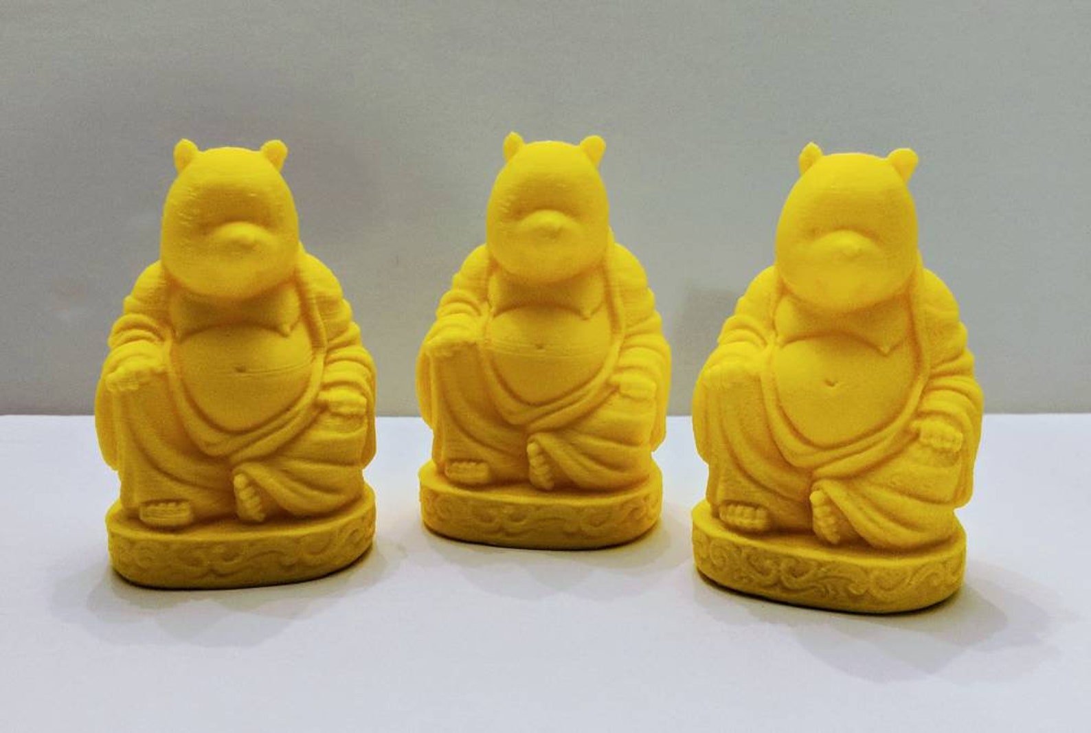Yellow Winnie the Pooh Inspired Buddha, Winnie the Pooh Bear, Disney ...