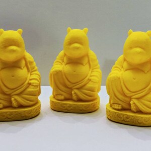 Yellow Winnie the Pooh Inspired Buddha, Winnie the Pooh Bear, Disney ...