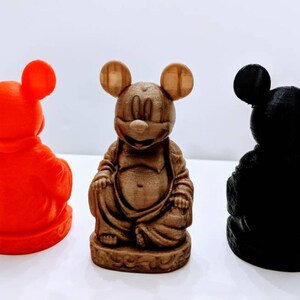 7in 3D Printed Mickey Mouse Buddha, Buddha Mickey, Zen Garden, Garden ...
