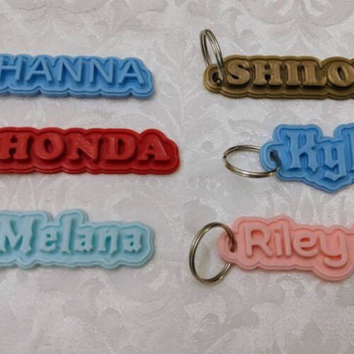Personalized Keychain 3D Printed to Your Custom - Etsy
