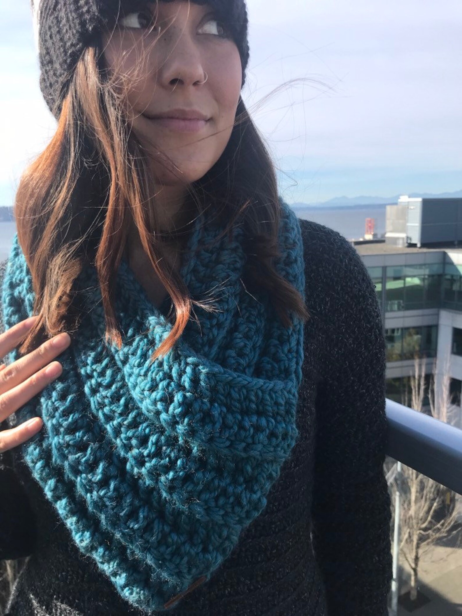 Queen Cowl Scarf Plum - Chunky Crochet Scarf - Crochet Winter Fashion ...