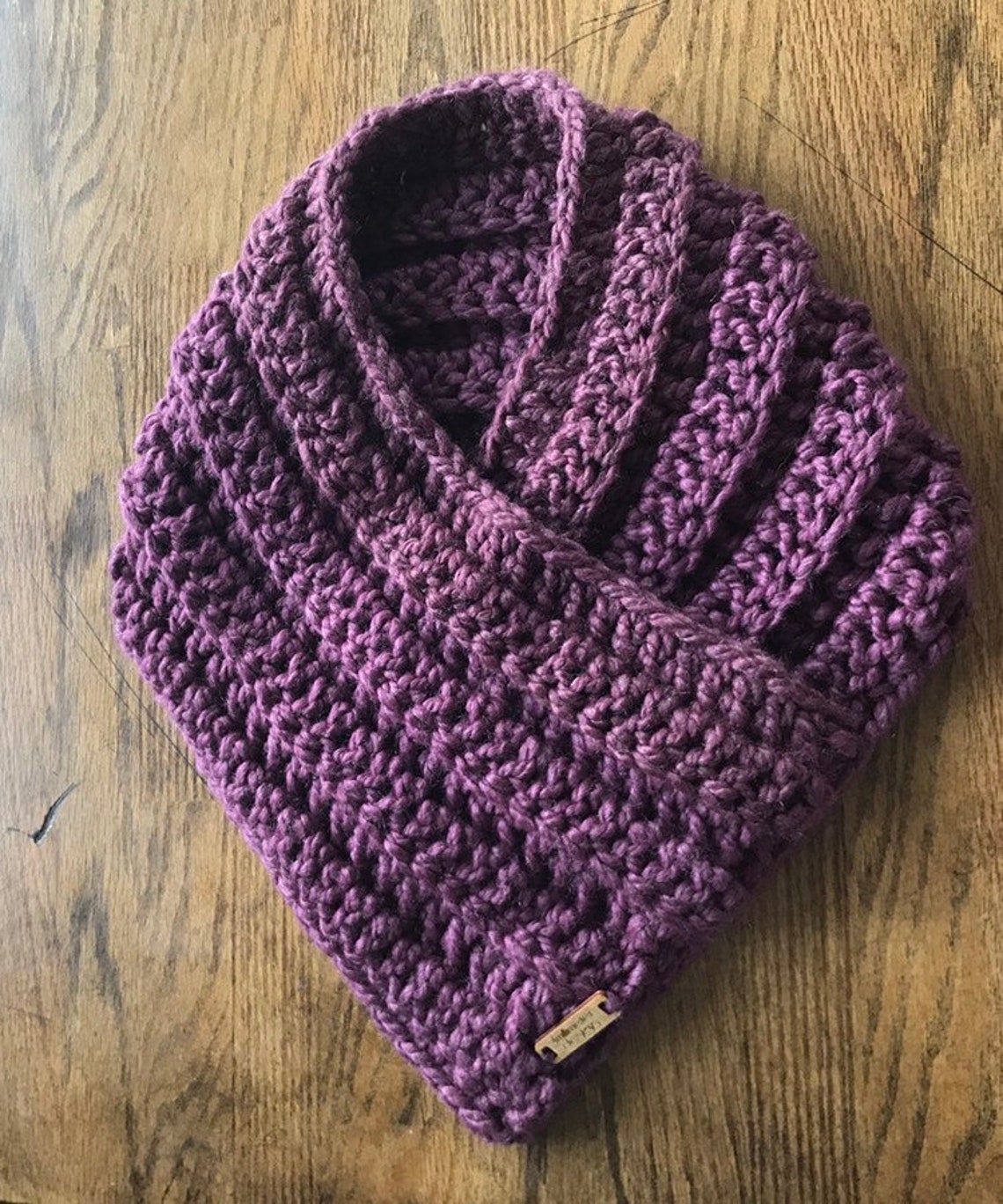 Queen Cowl Scarf Plum - Chunky Crochet Scarf - Crochet Winter Fashion ...