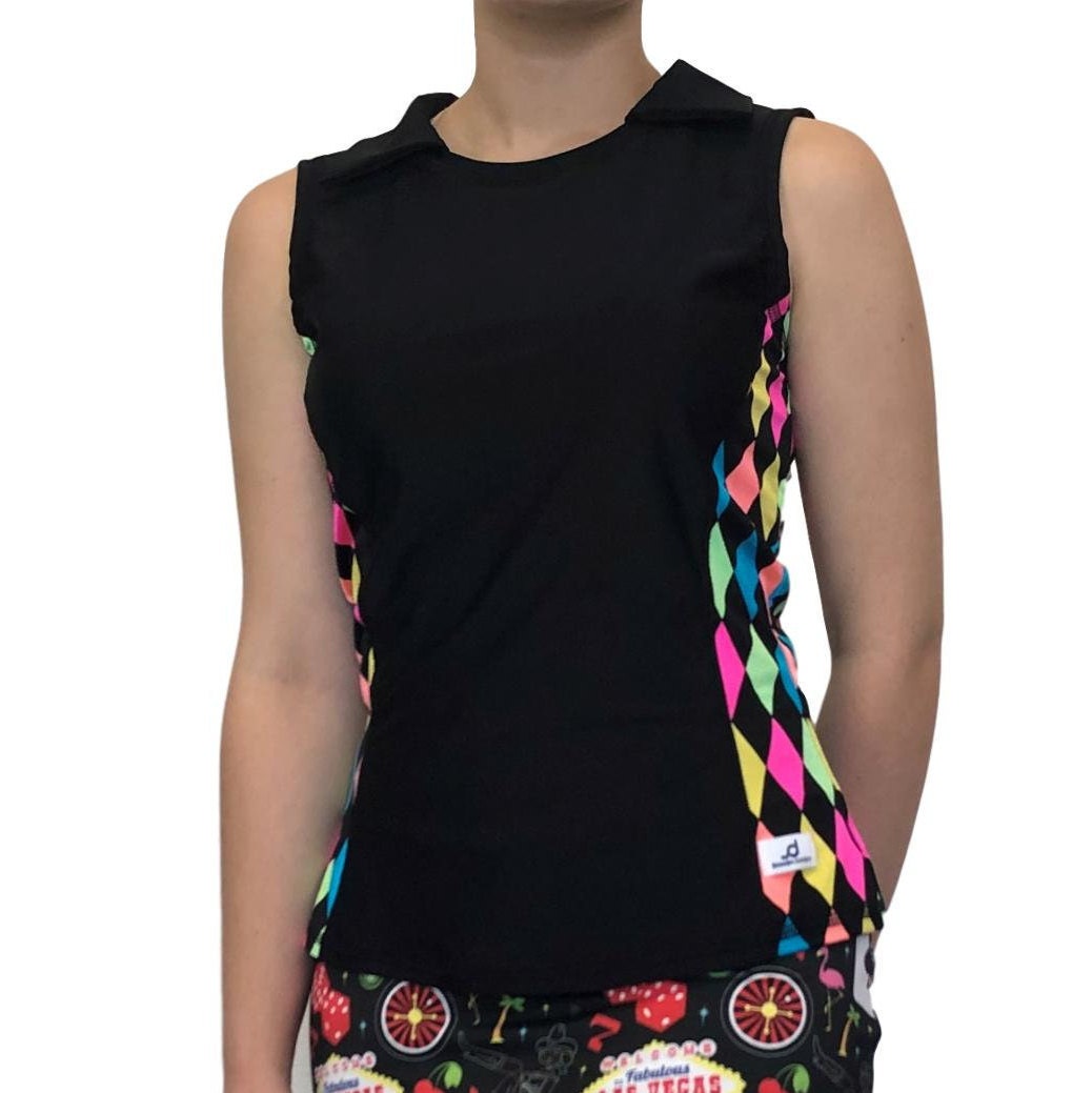 Neon Diamond Athletic Collared Shirt, Golf Apparel, Tennis Shirt - Etsy