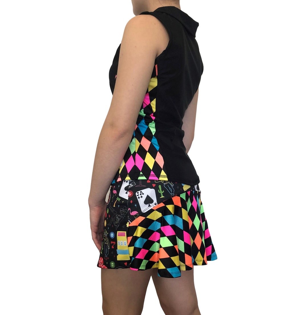 Vegas and Neon Diamond Athletic Golf Outfit- Athletic Collared Shirt ...