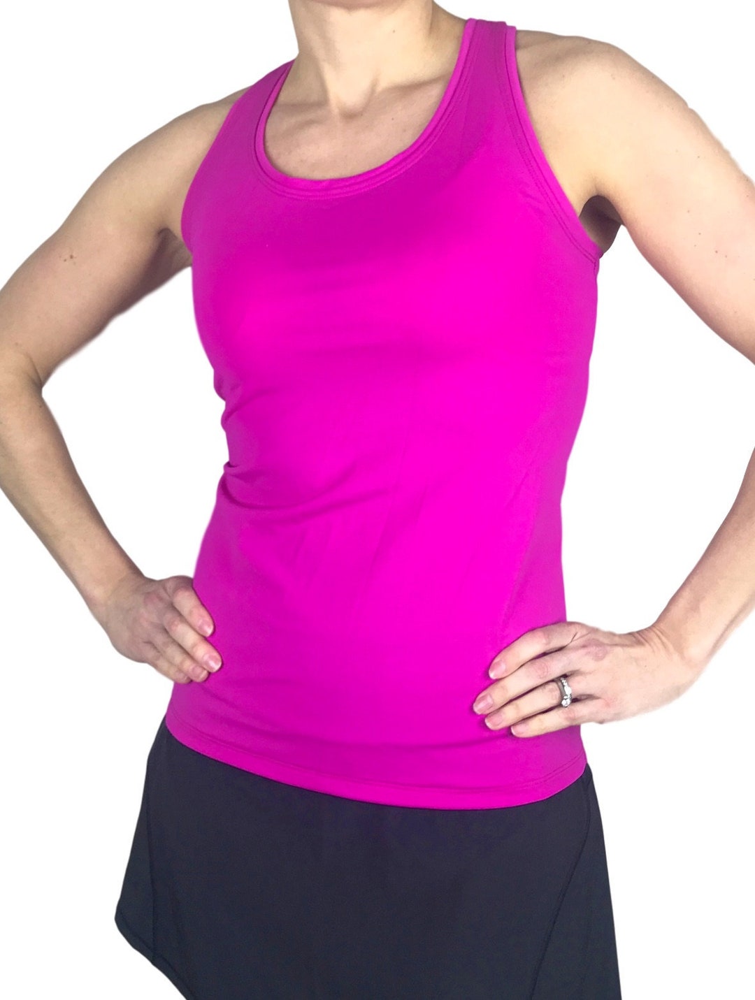 Pink Racerback Athletic Tank, Golf Shirt, Tennis Shirt, Running Shirt ...