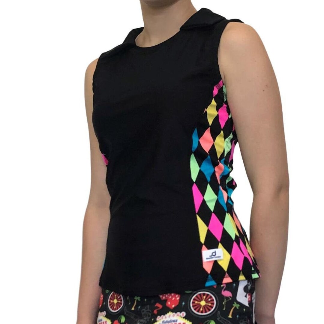 Neon Diamond Athletic Collared Shirt, Golf Apparel, Tennis Shirt - Etsy